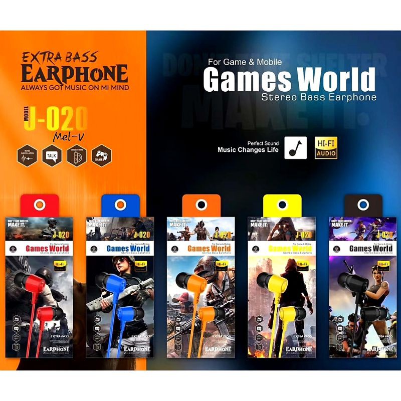 Jual Headset Games Mobile Earphone Extra Bass Handsfree Gaming Hf ...