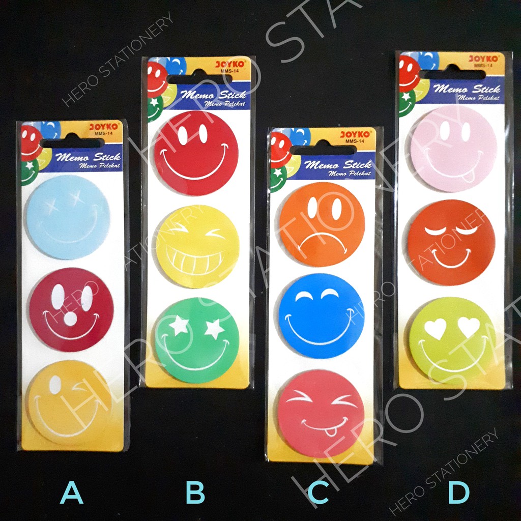 Jual Memo stick sticky notes kertas joyko motif emoticon smile set MMS ...