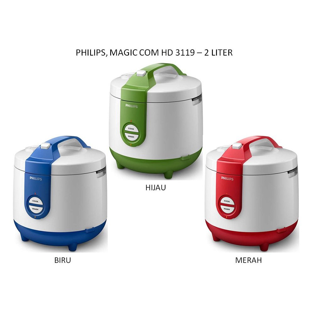 Jual PHILIPS RICE COOKER 3in1 / 2 Liter - HD3119 (Biru/Merah/Hijau ...