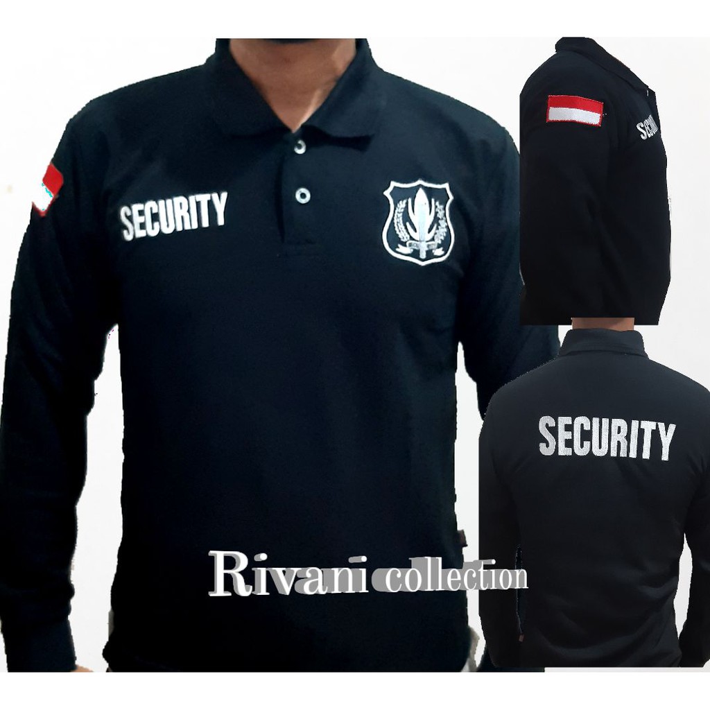 Jual Kaos security lengan panjang logo putih | Shopee Indonesia