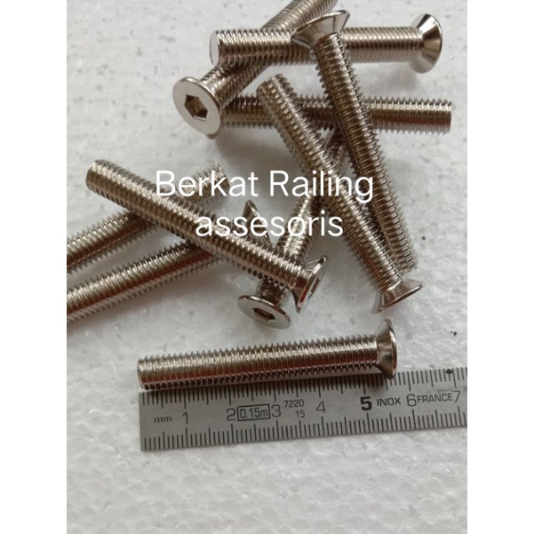 Jual Baut VERSENG L M8x55 (SS 201)baut tengah railing Tangga Hollow 4*4 | Shopee Indonesia