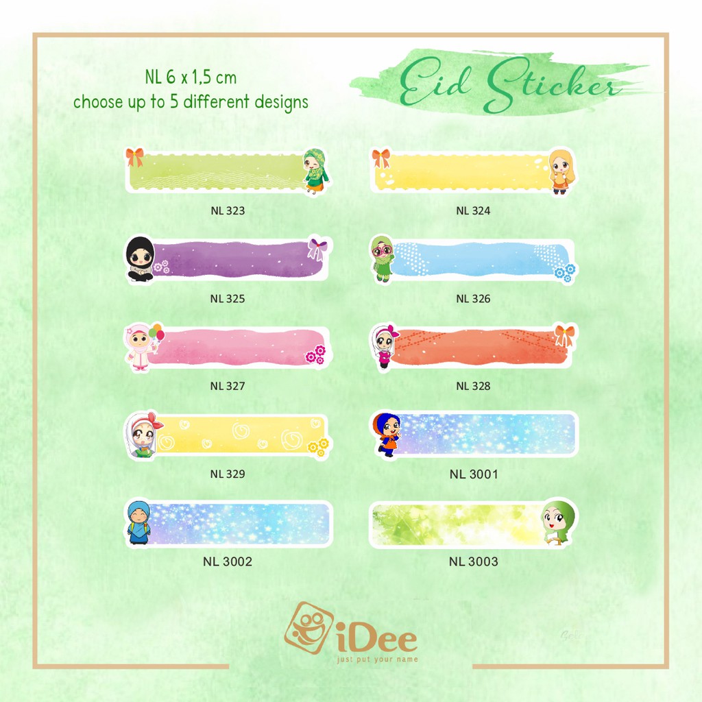 Jual Sticker Label Nama iDee (Tipe NL Muslim) | Shopee Indonesia