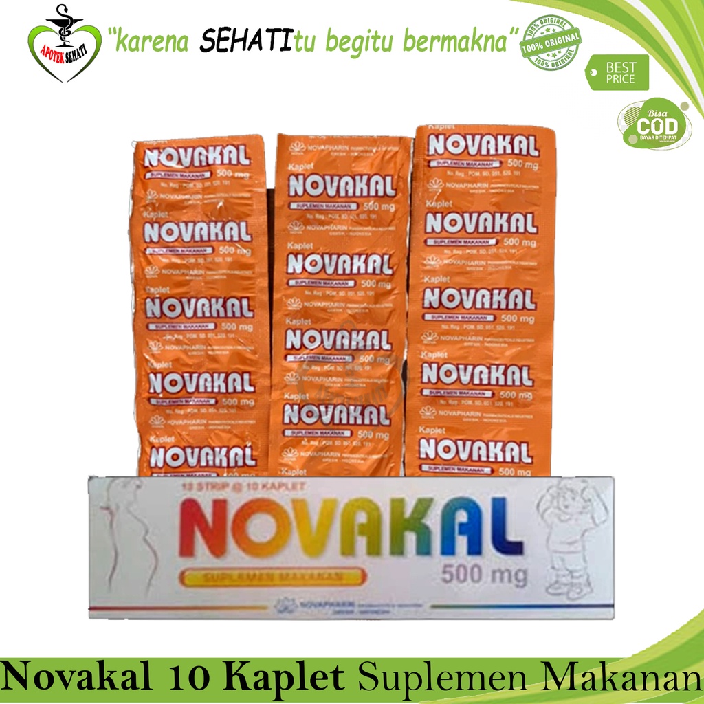 Jual Novakal Strip - Calcium 500 Mg - Kalsium, Vitamin Ibu Hamil ...
