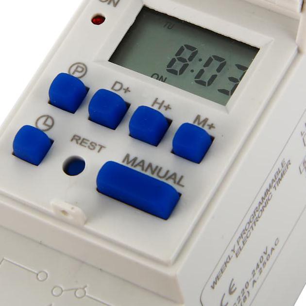 Jual Digital Timer AC 220-240V LCD Power Programmable DIN Time Switch ...