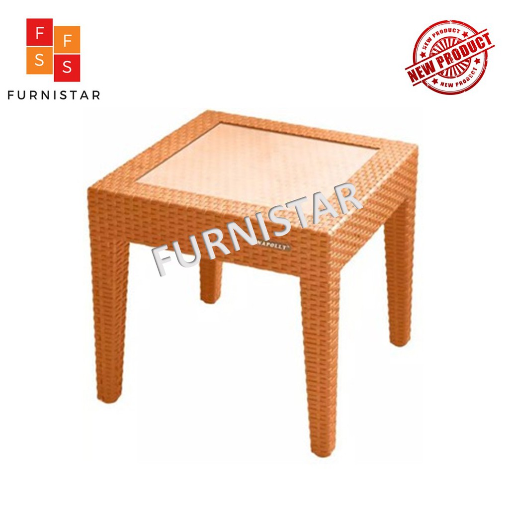 Jual MEJA TERAS NAPOLLY ROTAN KACA/MEJA KOPI KACA/MEJA PLASTIK ROTAN ...