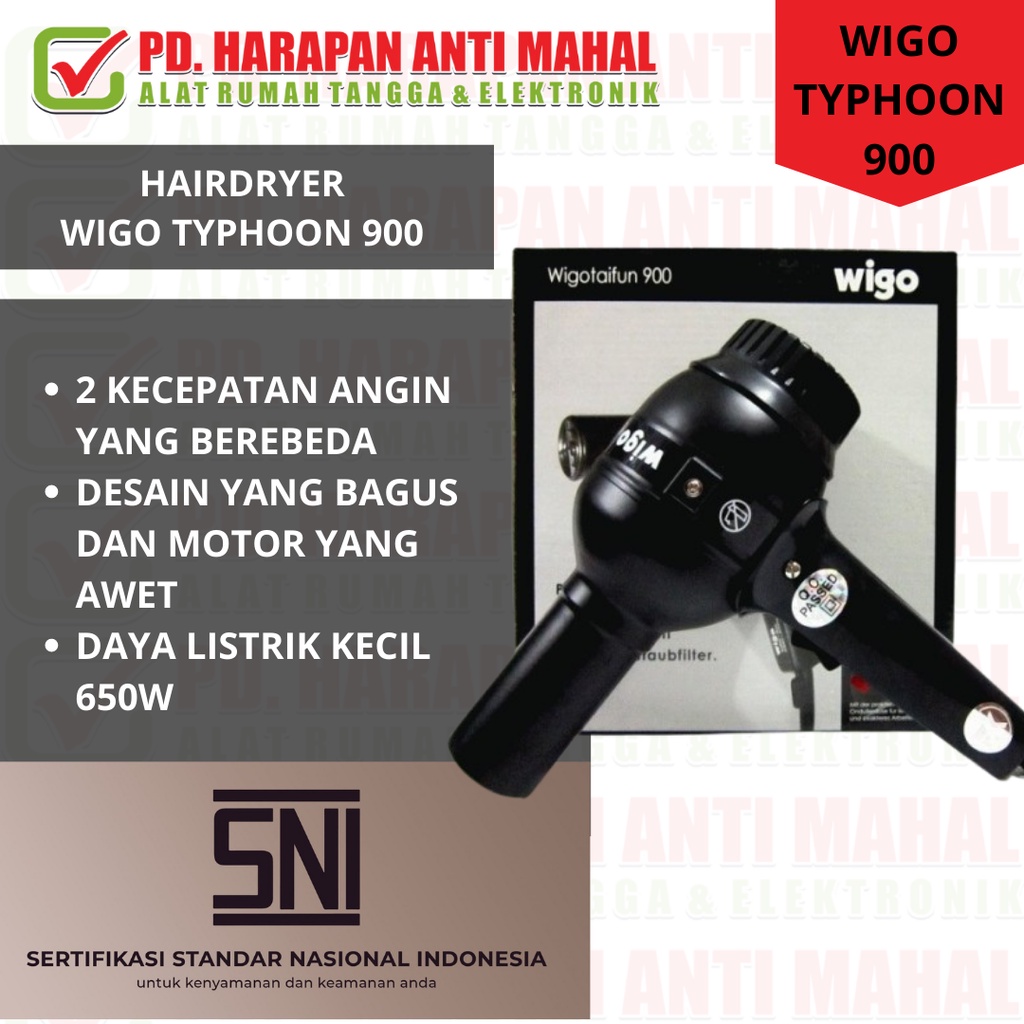 Jual HAIRDRYER WIGO TYPHOON 900/ PENGERING RAMBUT WIGO TIPHOON 900 ...