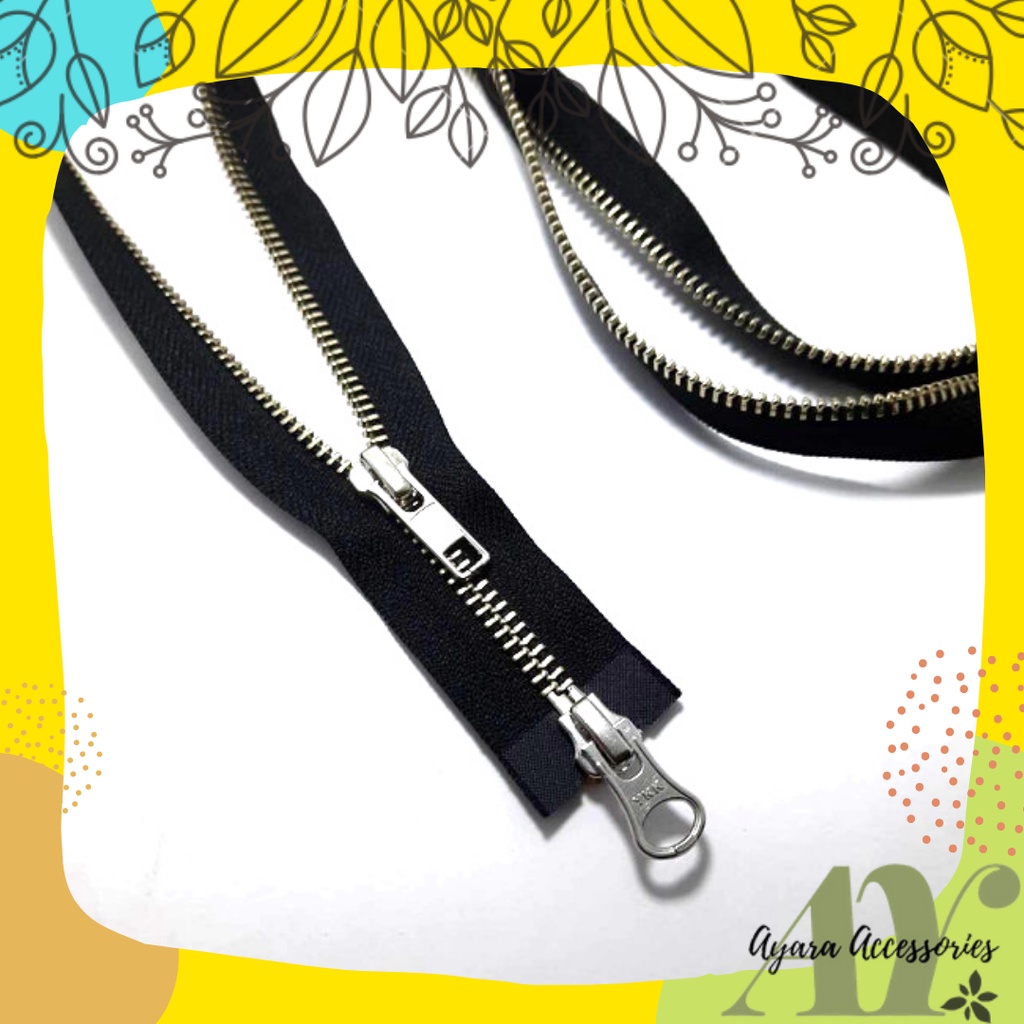 Jual RESLETING ZIPPER SLETING JAKET YKK BESI NEKEL 2 KEPALA NO 5 ...