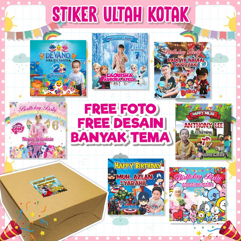 Jual STIKER ULANG TAHUN CUSTOM FOTO | STIKER PERSEGI | STIKER ...