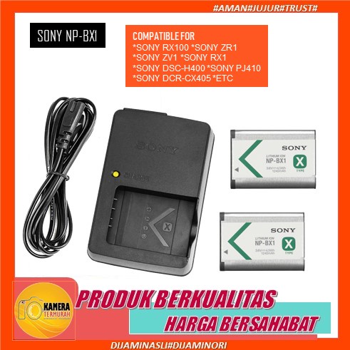 Jual PAKET BATERAI SONY NP-BX1 + CHARGER BC-CSX | Shopee Indonesia
