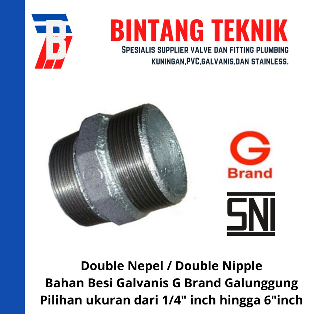 Jual Double Nepel 2" inch Besi Galvanis G Brand Galunggung | Shopee Indonesia