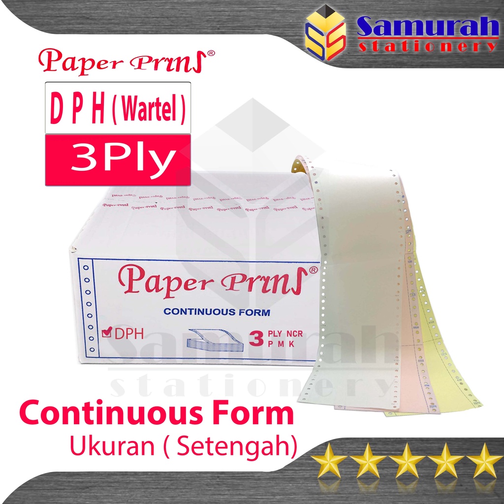 Jual Kertas Continuous Form Paper Prins 9,5/2 x 11/2 ( Wartel ) K3 Ply ...
