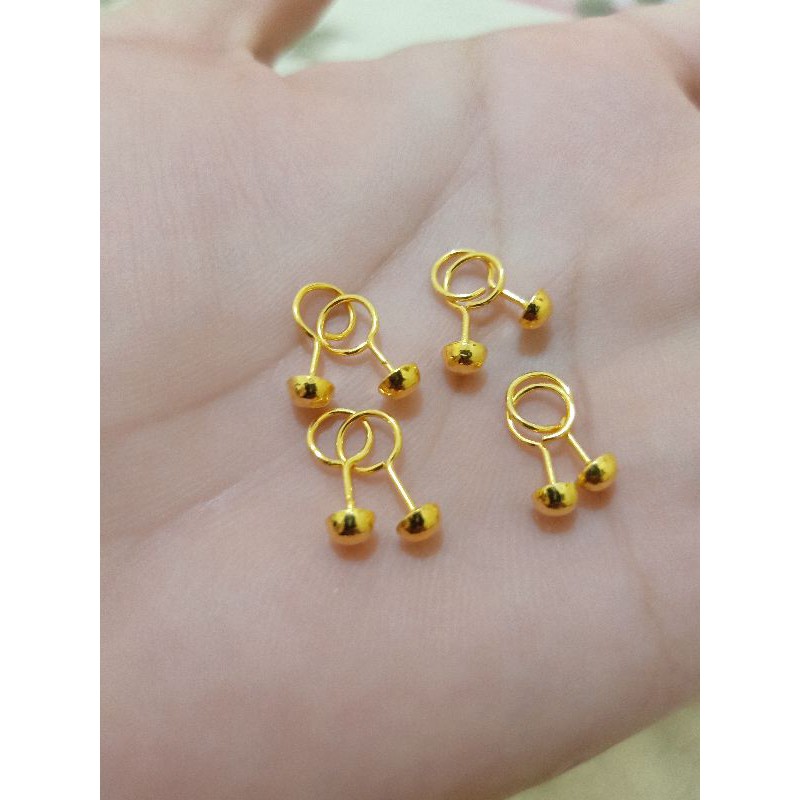 Jual ANTING TOGE POLOS PERAK 925 LAPIS MAS | Shopee Indonesia