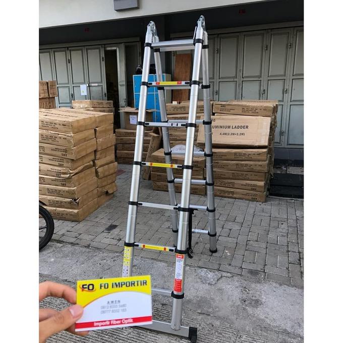 Jual Tangga Lipat Aluminium Teleskopik 5M Double Telescopic Ladder 5 ...