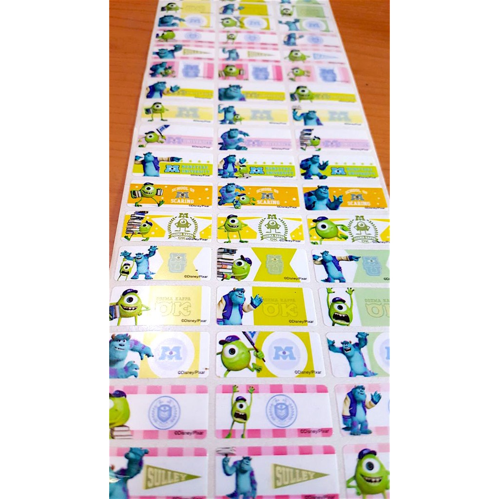 Jual Label Nama Anti Air Sticker Waterproof Monsters University ...