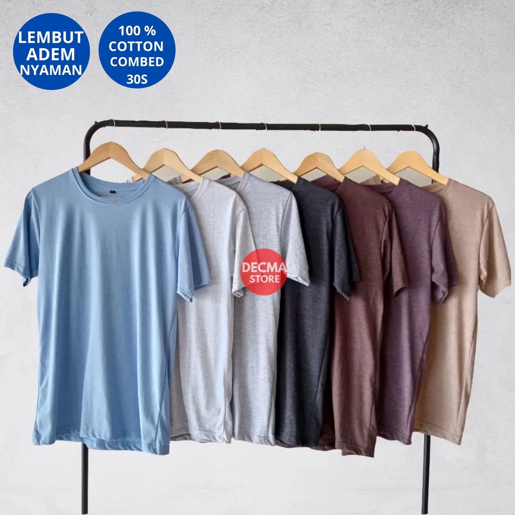 Jual Pakaian Baju Kaos Kaus T Shirt Oblong Polos Warna Misty Lengan ...