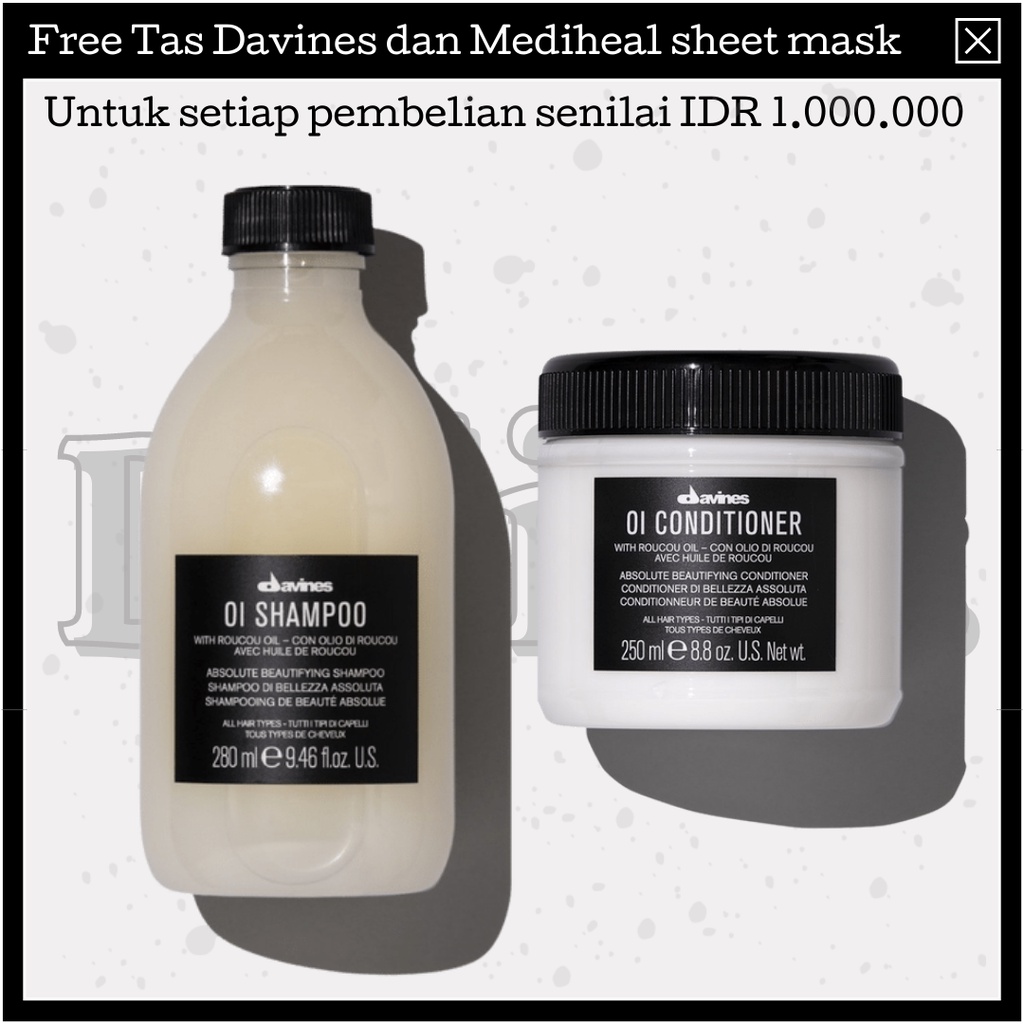 Jual [EXP 2028] Davines - Paket Oi Shampoo 280ml + Conditioner 250ml | Shopee Indonesia