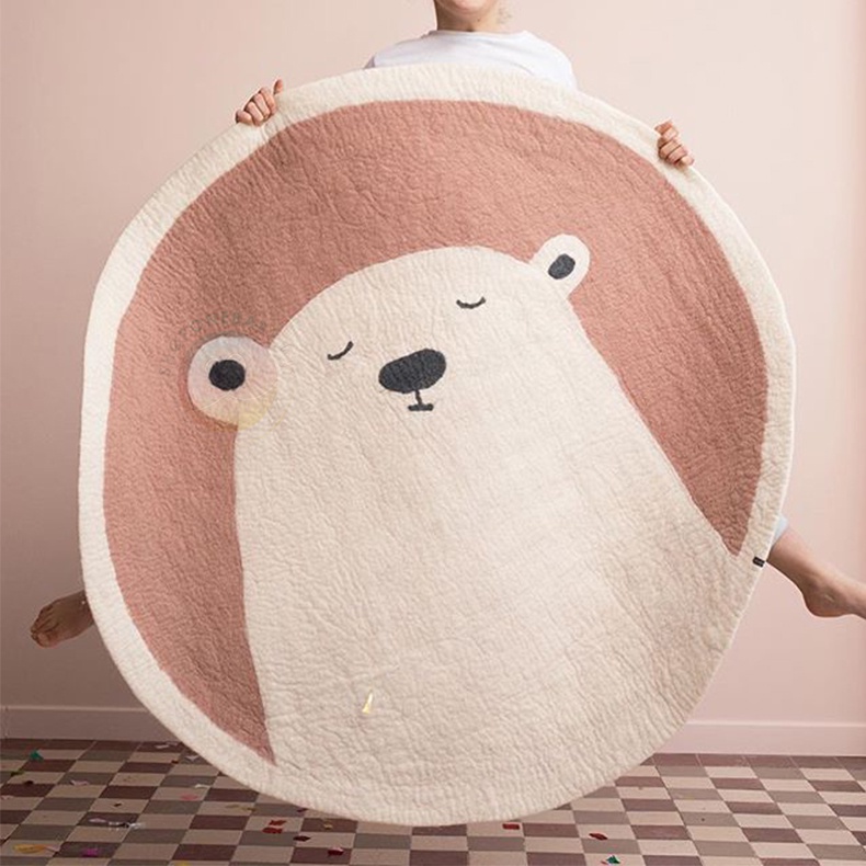 Jual INSTAN Bear Motif Round Carpet Karpet Beruang Bulat Modern Tikar ...