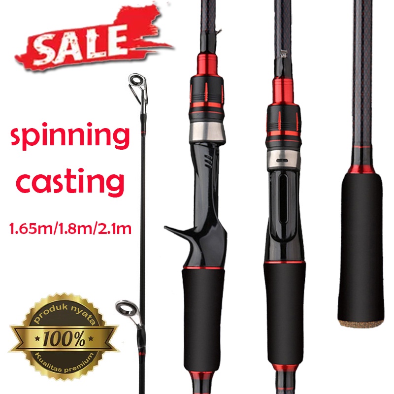 Jual HAIYI FISHING 2 Sections Joran Pancing 1.65m 1.8m 2.1m M and ML Spinning Fishing Rod Pole ...