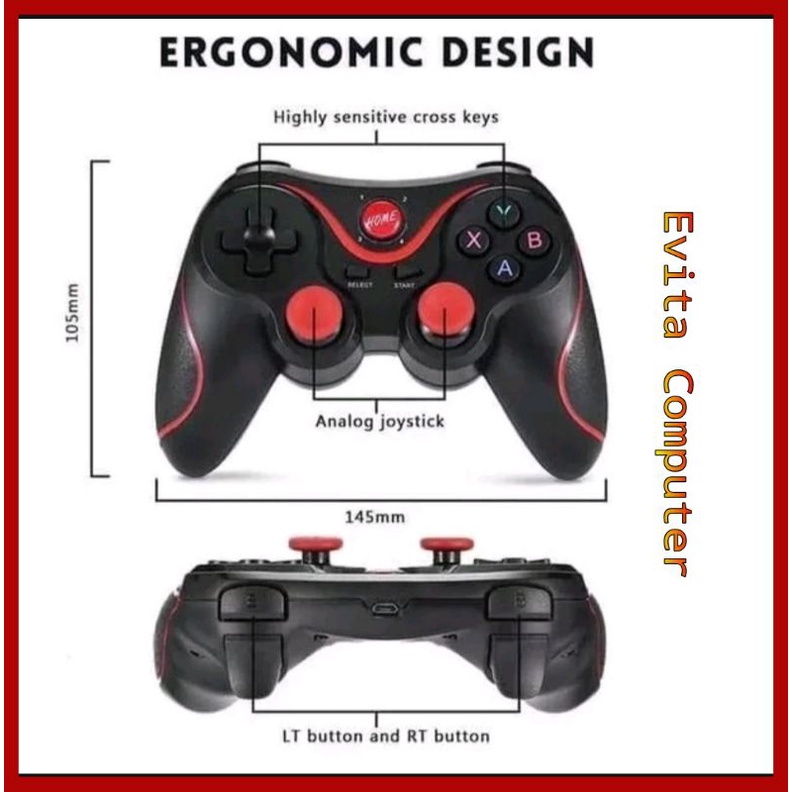 Jual Stick Game Pad Bluetooth Contoller For Android With Holder ...