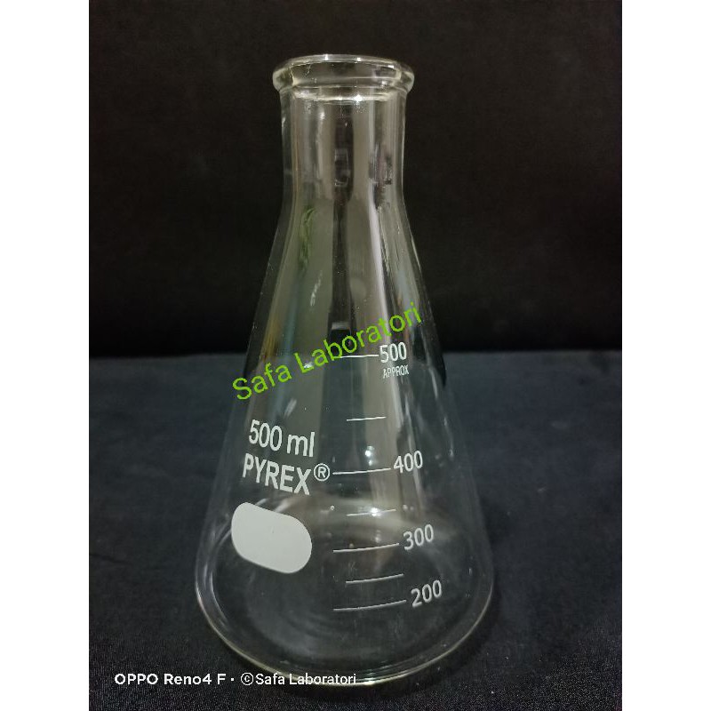 Jual Erlenmeyer Flask / Labu Erlenmeyer 500 ml Pyrex / Gelas Erlenmeyer ...