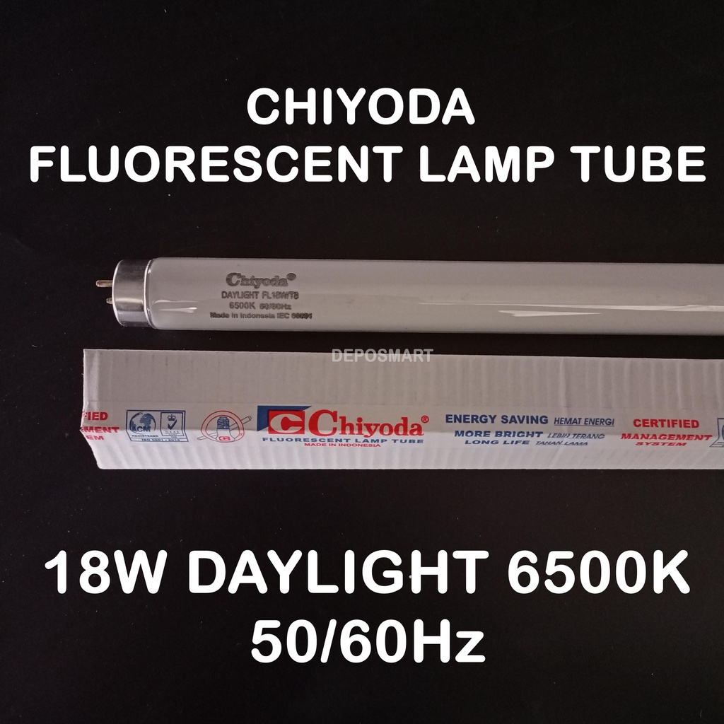 Jual LAMPU TL 18W PUTIH FLUORESCENT LAMP CHIYODA FL 18W T8 DAYLIGHT ...