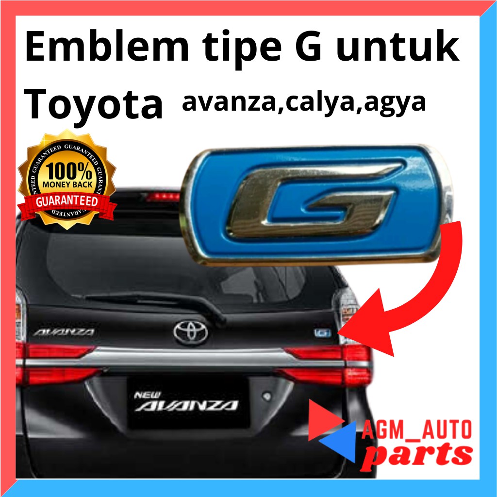 Jual Emblem logo Tipe G toyota Avanza/Emblem Logo Tipe G toyota Agya ...