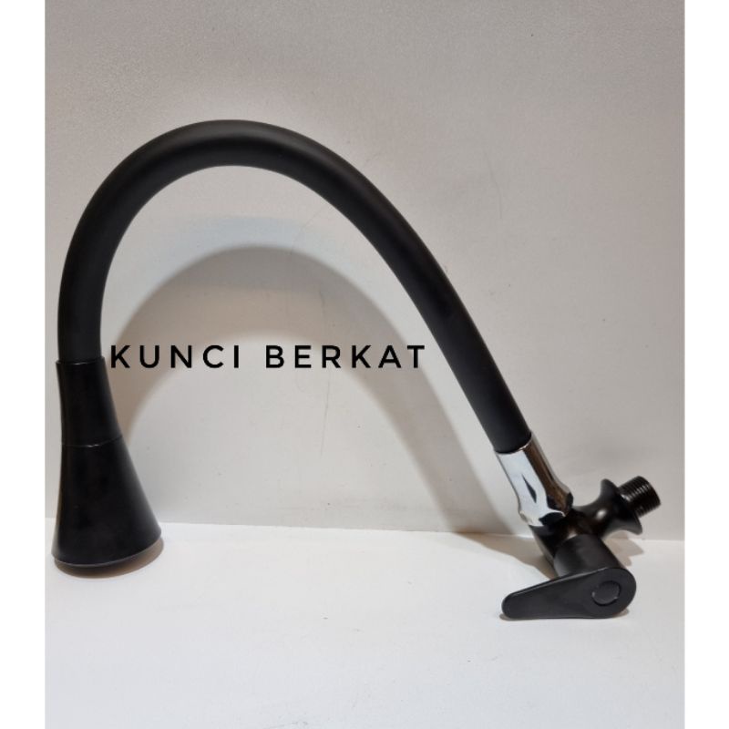 Jual Kran Angsa Hitam Tembok/Keran cuci piring warna hitam/Sumber air ...