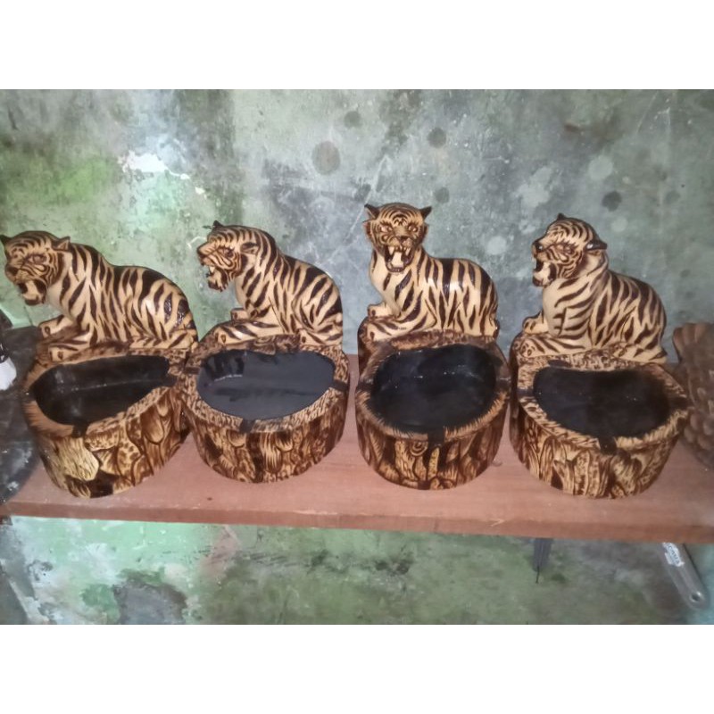 Jual asbak ukir macan kayu | Shopee Indonesia
