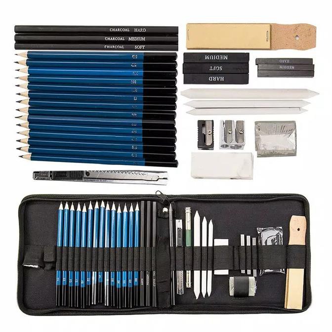 Jual Sketching 40 Pcs Pencil Set Drawing Kit Tools Pensil Gambar Sketsa ...