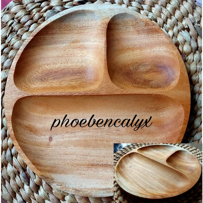 Jual Piring Makan Kayu Untuk Anak & Dewasa Piring Bulat Kayu Mahoni ...