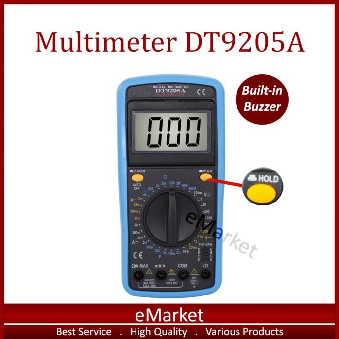 Jual Promo Awal tahun Multitester DT9205A - Avometer - Multimeter ...
