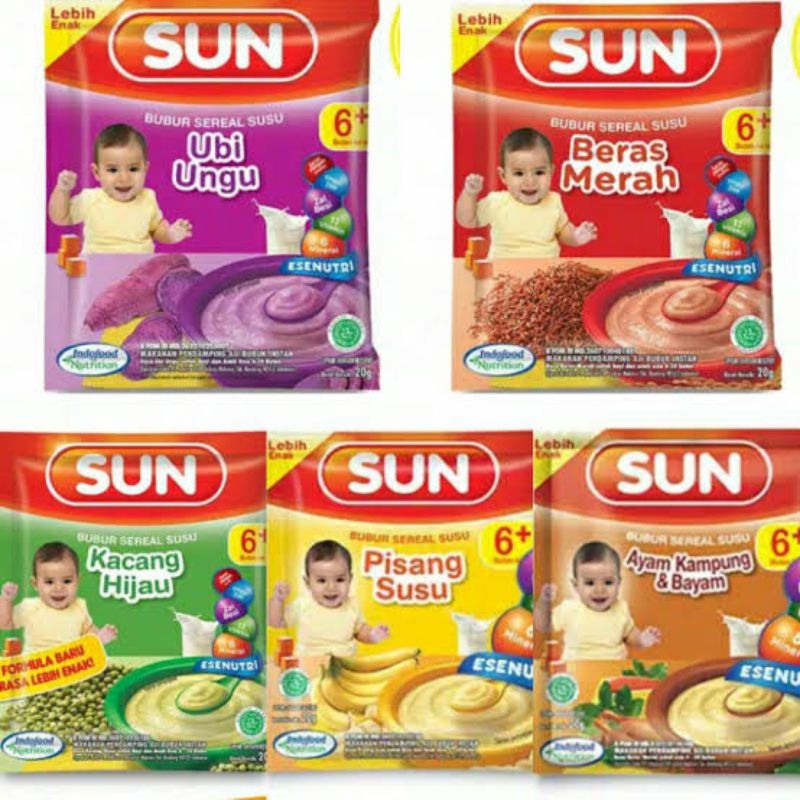 Jual SUN Bubur Bayi 6m+ Sachet 20gr/ SUN Kemasan Ekonomis 120gr ...