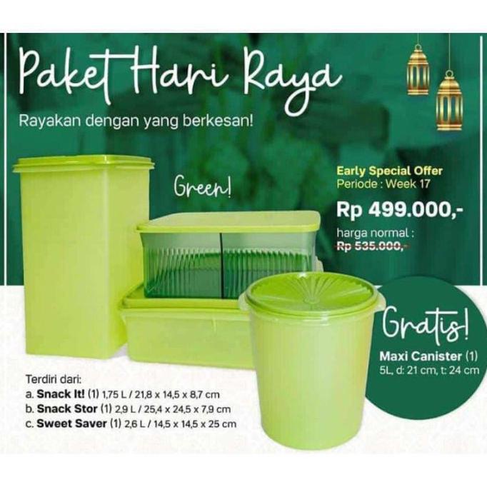 Jual paket hari raya Tupperware Tuperware Tuper ware - Hijau | Shopee ...