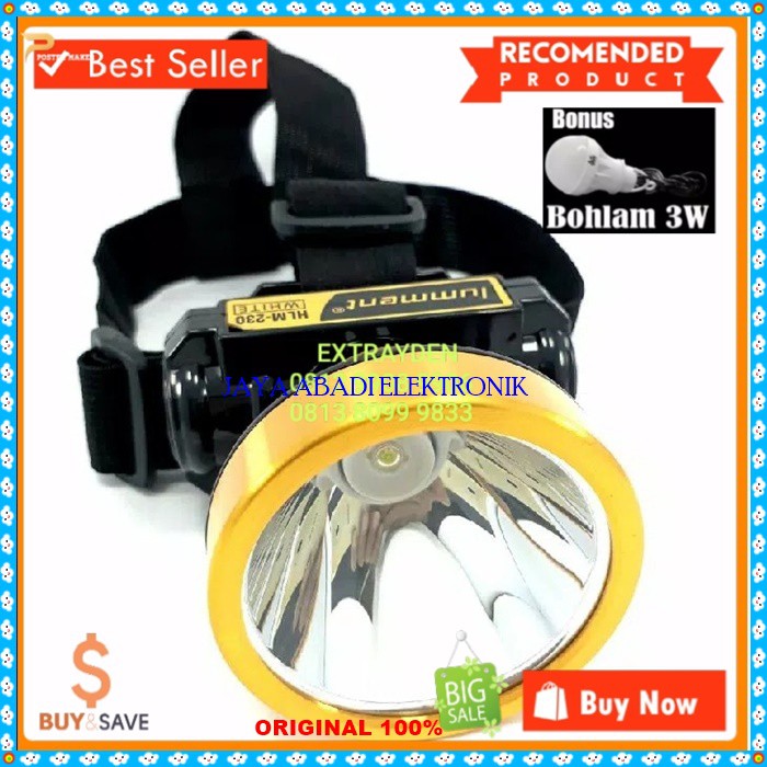 Jual G225 ORIGINAL Lampu senter kepala pala cas casan headlamp head ...