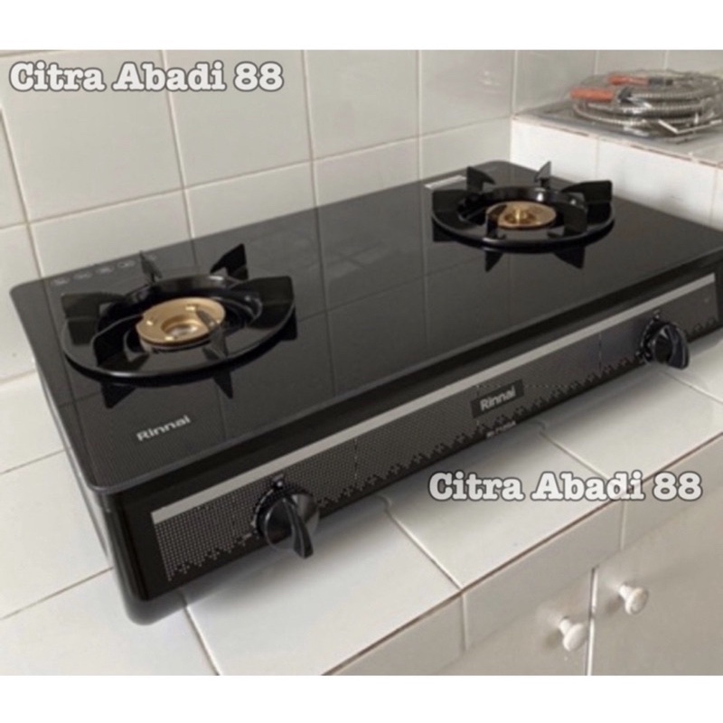 Jual Kompor Gas Rinnai 2 Tungku Kaca RI 712GA(B) Black NEW | Shopee Indonesia