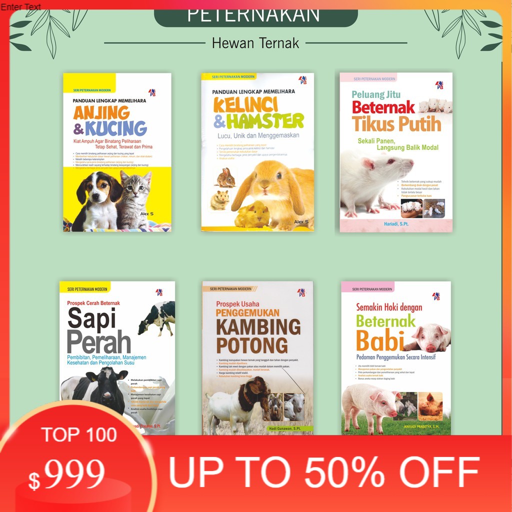 Jual BUKU PETERNAKAN BETERNAK ANJING DAN KUCING KELINCI DAN HAMSTER ...