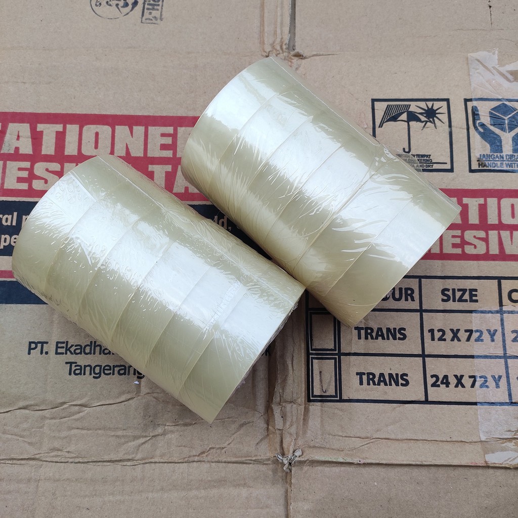 Jual Lakban Bening Daimaru Tape Asli Isolasi Transparan Ukuran 24mm ...