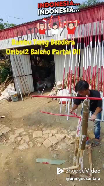 Jual Bambu Tiang Bendera Umbul Umbul Baleho Spanduk Sudah Di Cat ...