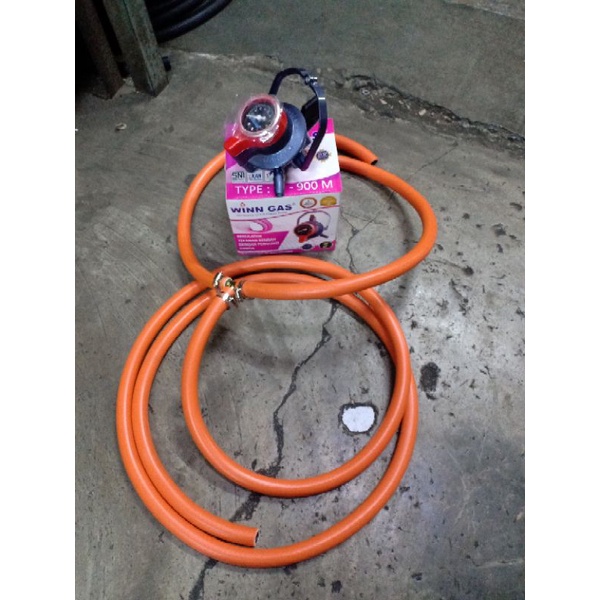 Jual SELANG GAS CABANG T UKURAN 4 METER DAN REGULATOR WIN GAS W900 ...
