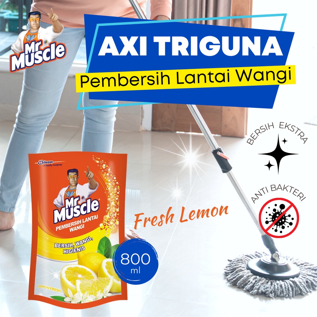 Jual Mr. Muscle Axi Triguna Lemon Pouch 800ml - Cairan Pembersih Lantai ...