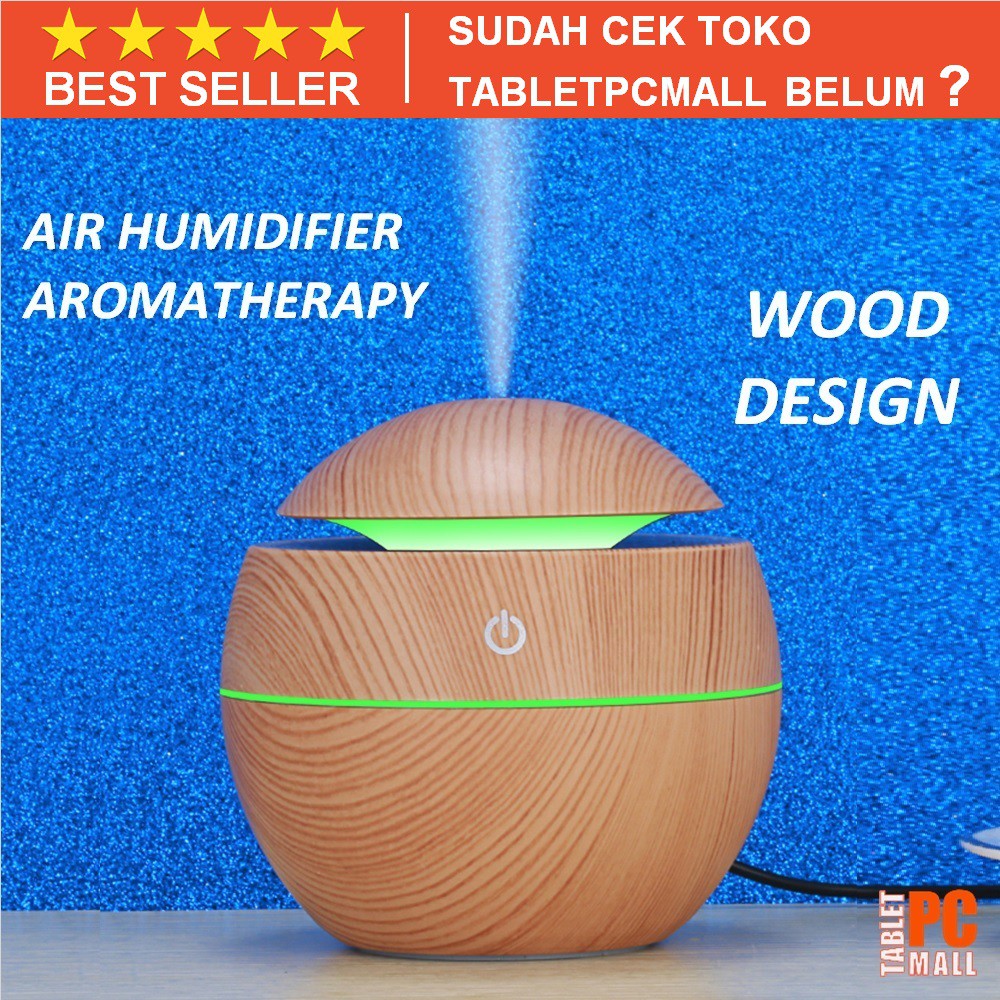 Jual Air Humidifier Aromatherapy Wood Design Ultrasonic LED Essential ...
