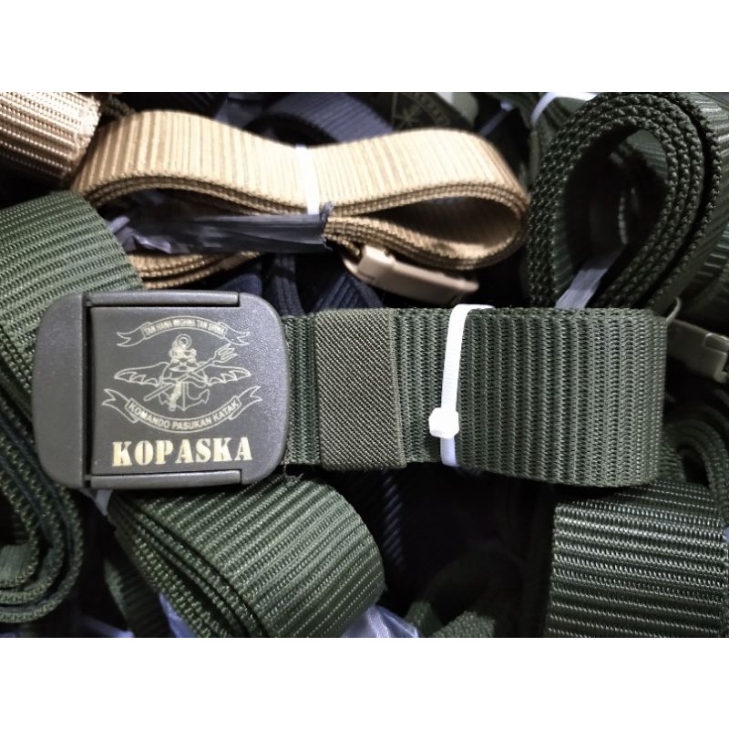 Jual Ikat Pinggang Sabuk Gesper Anti X-Ray Logo KOPASKA Warna Hijau | Shopee Indonesia