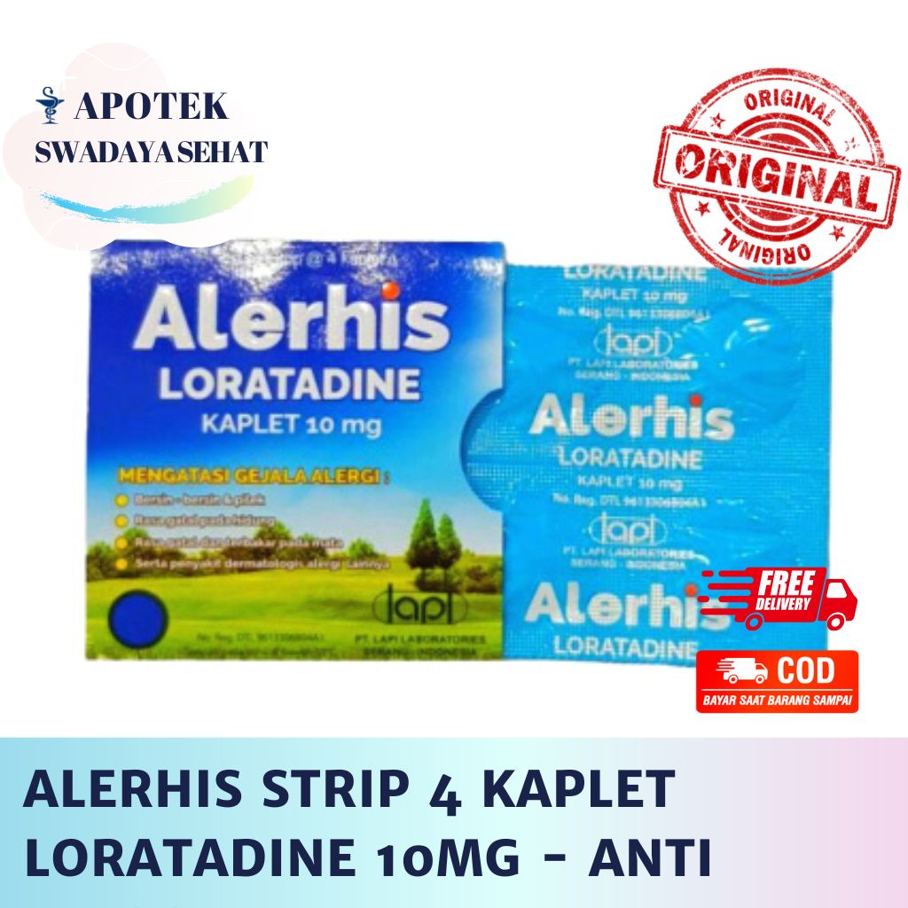 Jual ALERHIS Strip 4 Kaplet - Obat Anti Alergi Gatal Bengkak Merah ...