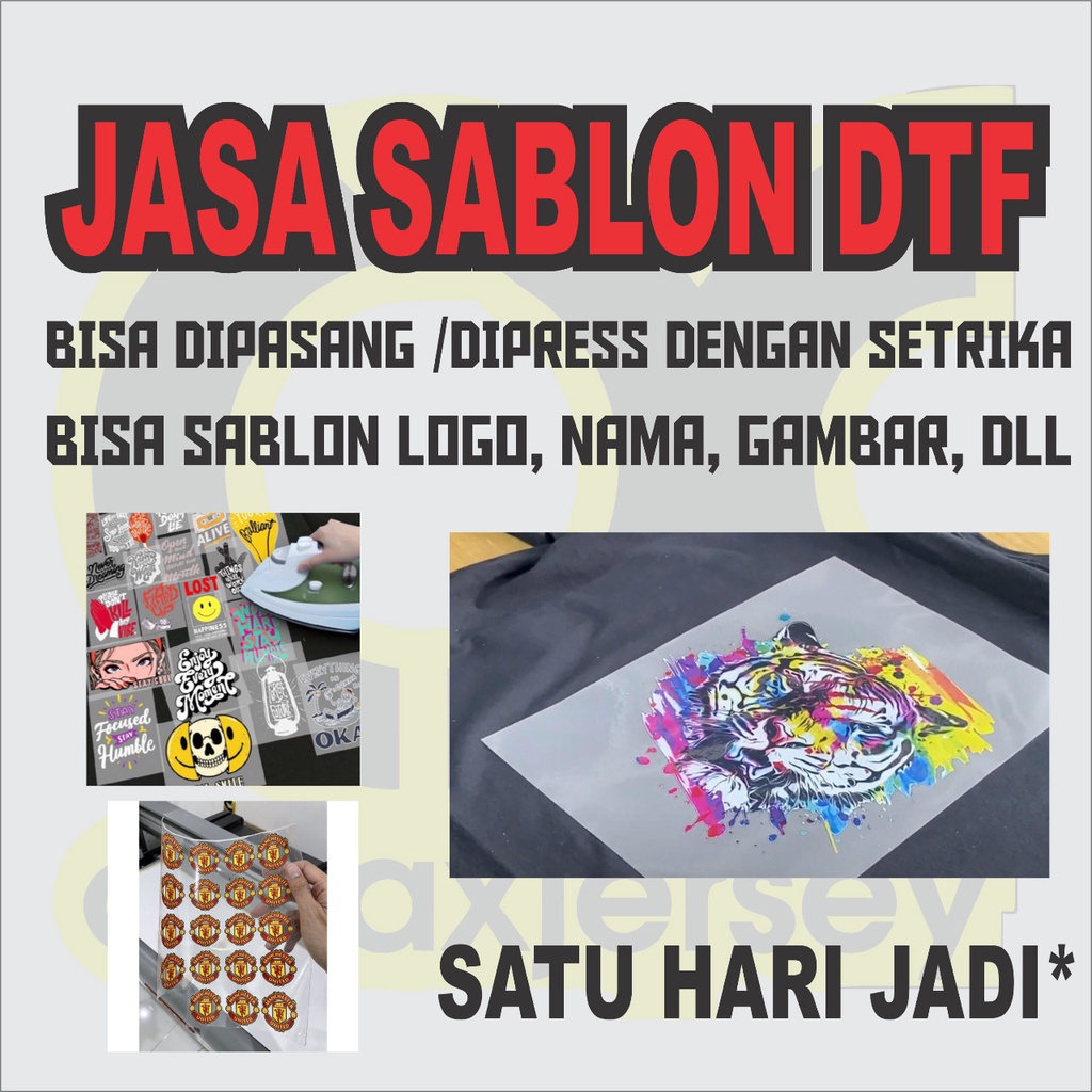 Jual Sablon SETRIKA Satuan DTF Tanpa minimal Order | Shopee Indonesia
