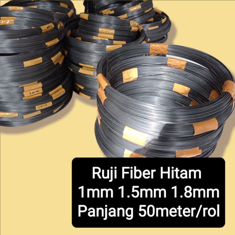Jual Ruji fiber hitam 1mm 1.3mm 1.5mm 1.8mm 50meter untuk sangkar ...
