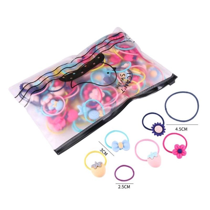 Jual Isi 3 pcs Ikat Rambut Elastis Candy Lucu Imut Kunciran Rambut Anak ...