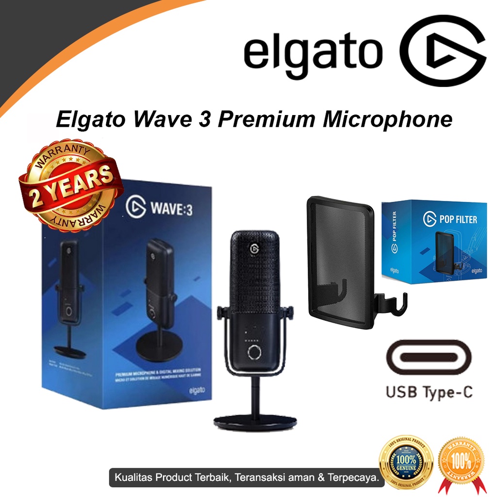 Jual Elgato Wave 3 Premium Microphone and Digital Mixing Solution Wave3 | Shopee Indonesia