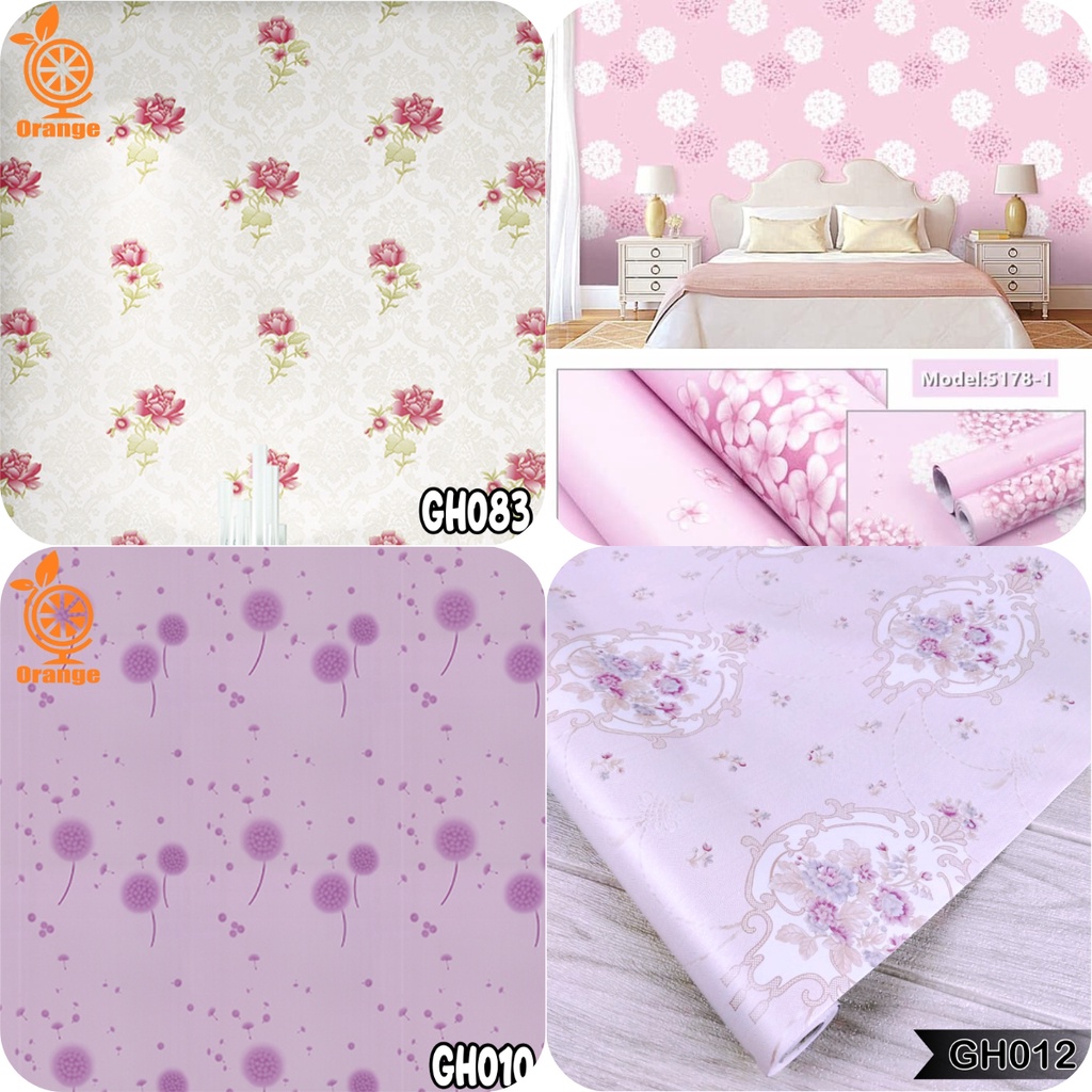 Jual Wallpaper Dinding Wallstiker Aestetic Wallpaper kamar tidur 45cm x 8m Stiker dinding ...