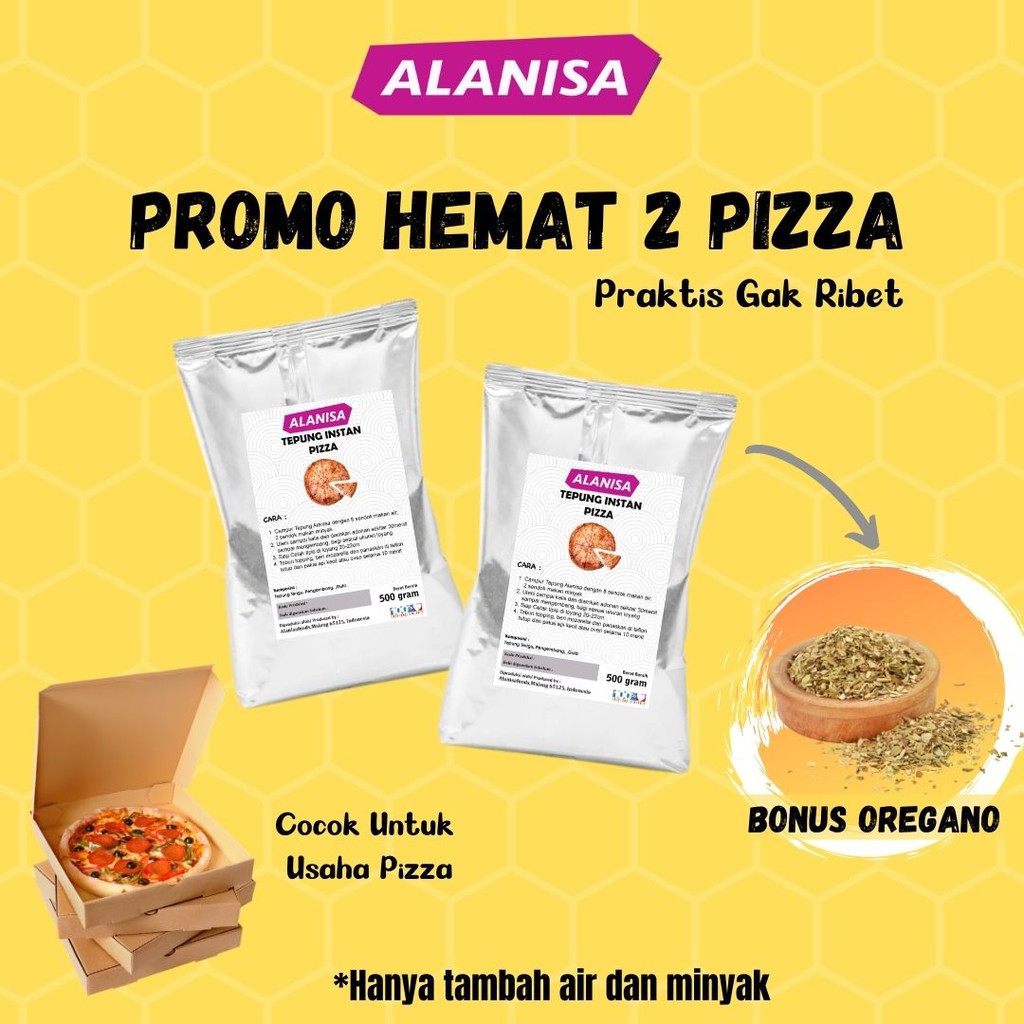 Jual PAKET BONUS TEPUNG PIZZA 500GR 2PCS BONUS OREGANO | Shopee Indonesia