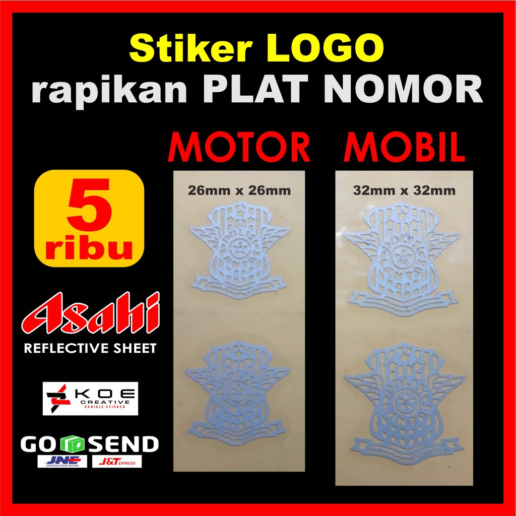 Jual Stiker Logo Lantas Plat Motor Mobil Bahan Nyala | Shopee Indonesia